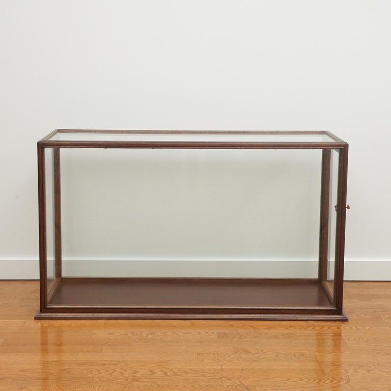 Vintage Wood Frame Glass Display Case For Sale at 1stDibs