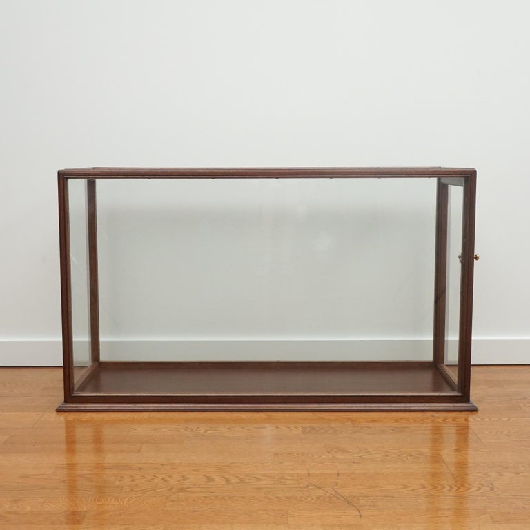 Vintage Wood Frame Glass Display Case For Sale at 1stDibs