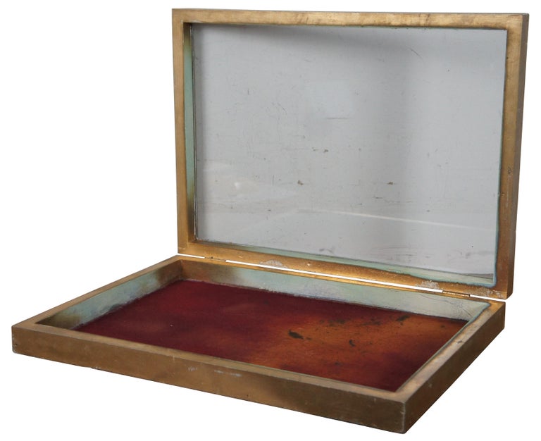 Vintage Wood Glass Table Counter Top Curio Display Case Showcase Shadow ...