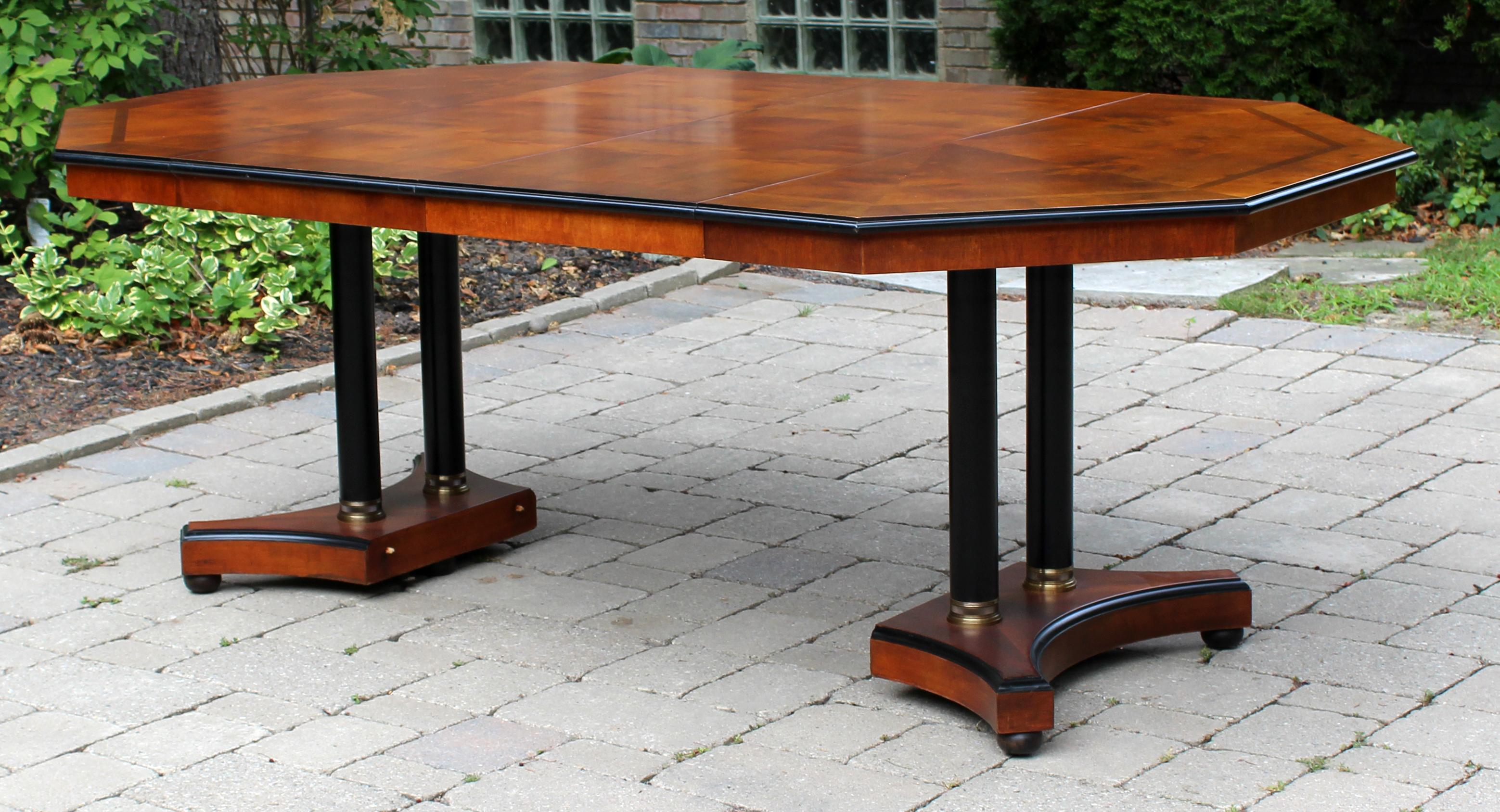 Vintage Wood Octagon Expandable Dining Table with 2 Leaves Century ...