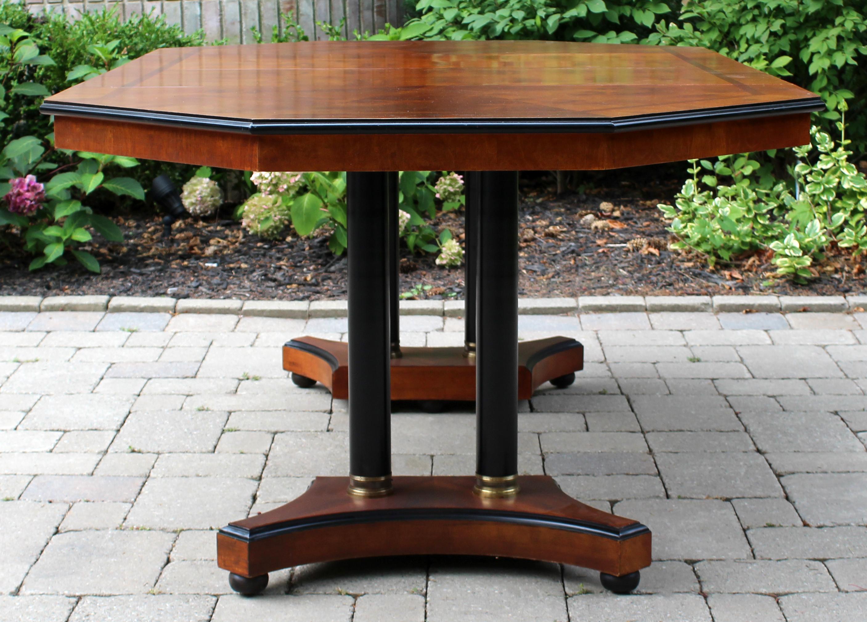 Vintage Wood Octagon Expandable Dining Table with 2 Leaves Century ...