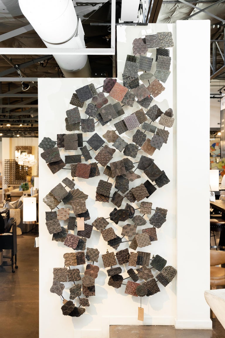 Vintage Wood Printing Blocks with Metal Wall Mounting For Sale at 1stDibs