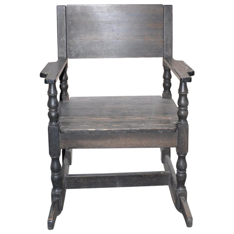 Vintage Wood Rocker For Sale at 1stDibs