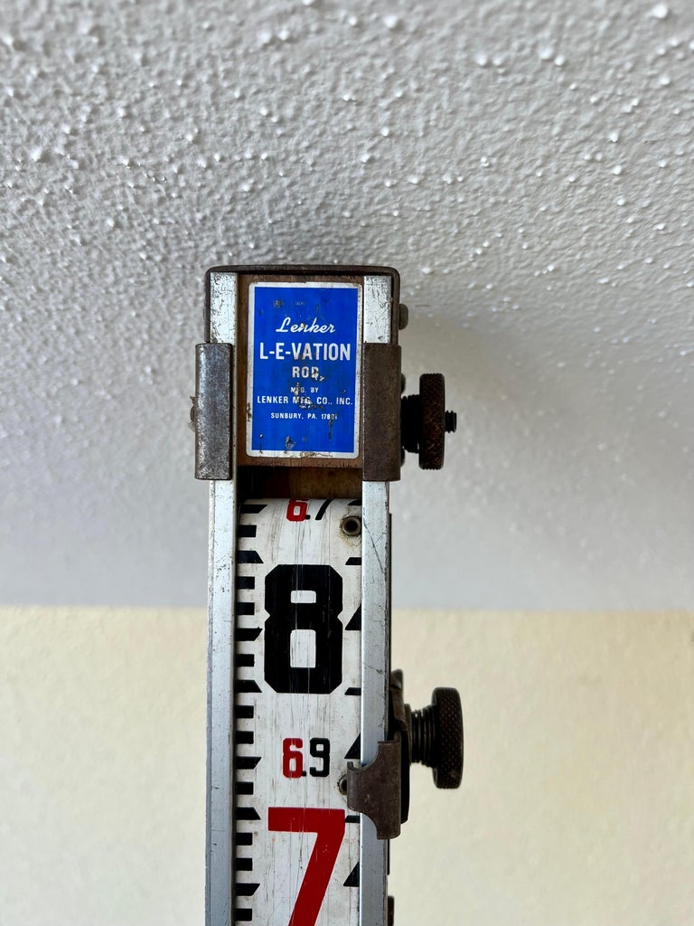 Vintage Wood Survey Measuring Large Stick by Lenner For Sale at 1stDibs