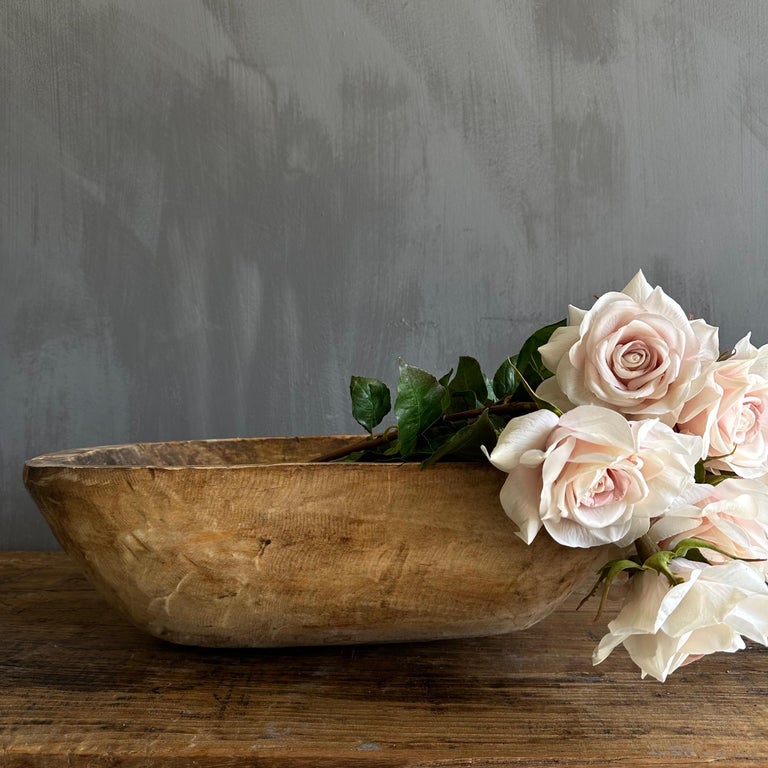 Vintage Wood Trough Decorative Bowl For Sale at 1stDibs