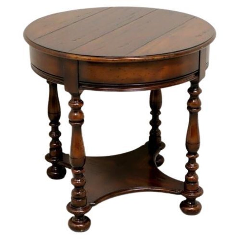 WOODBRIDGE FURNITURE "Bristol" Rustic Round Accent Table - B at 1stDibs