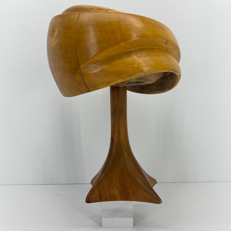 Vintage Wooden Art Deco Era Hat Form Mold at 1stDibs