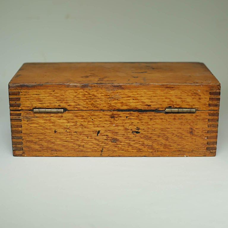 Vintage Wooden Box with Dovetails Joints, circa 1880s-1920s For Sale at ...
