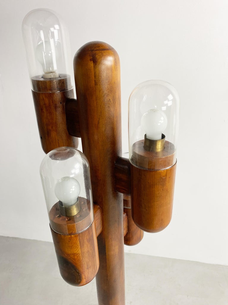 Vintage Wooden Cactus Floor Lamp, c.1970 at 1stDibs