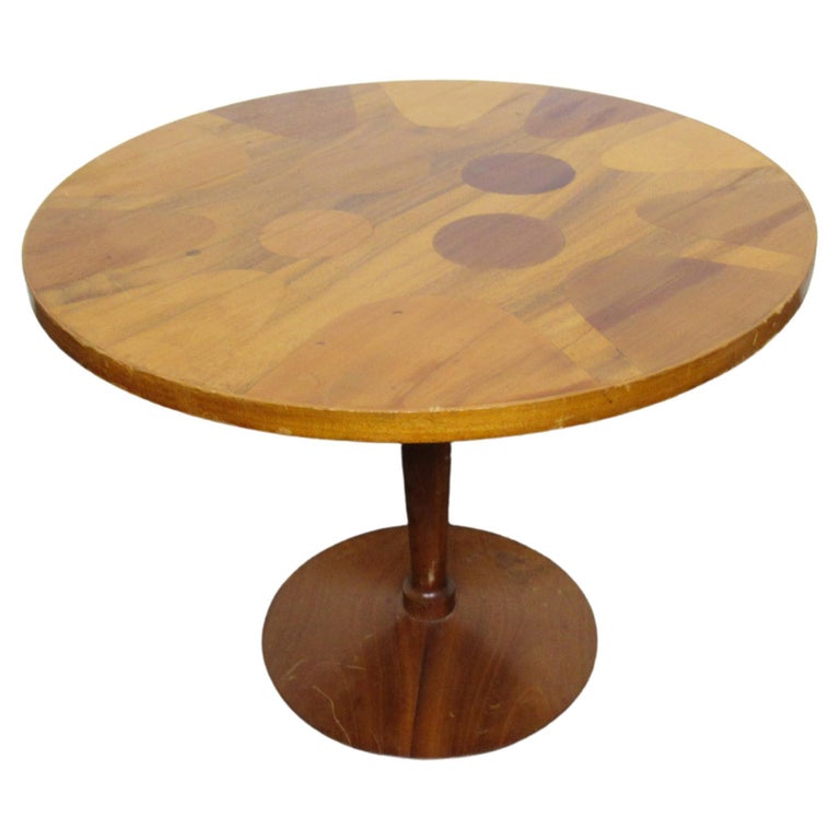 Vintage Wood Cocktail Table w/ Inlay For Sale at 1stDibs