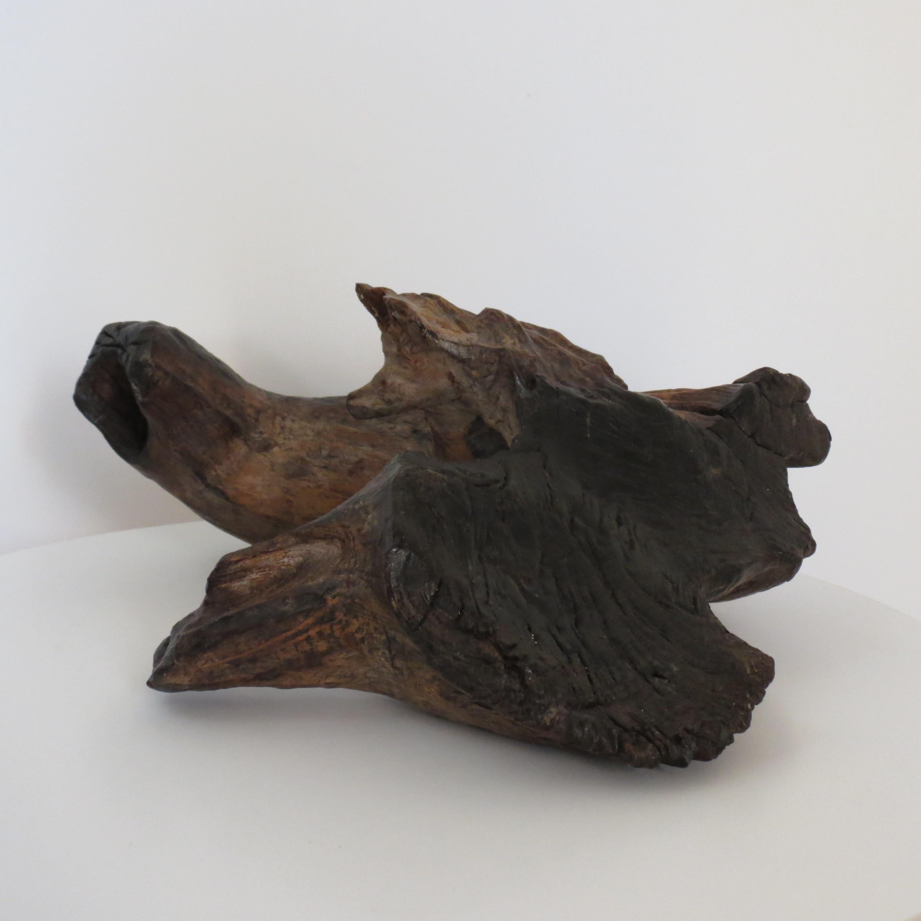 Vintage Wooden Freeform Charred Wooden Sculpture For Sale at 1stDibs