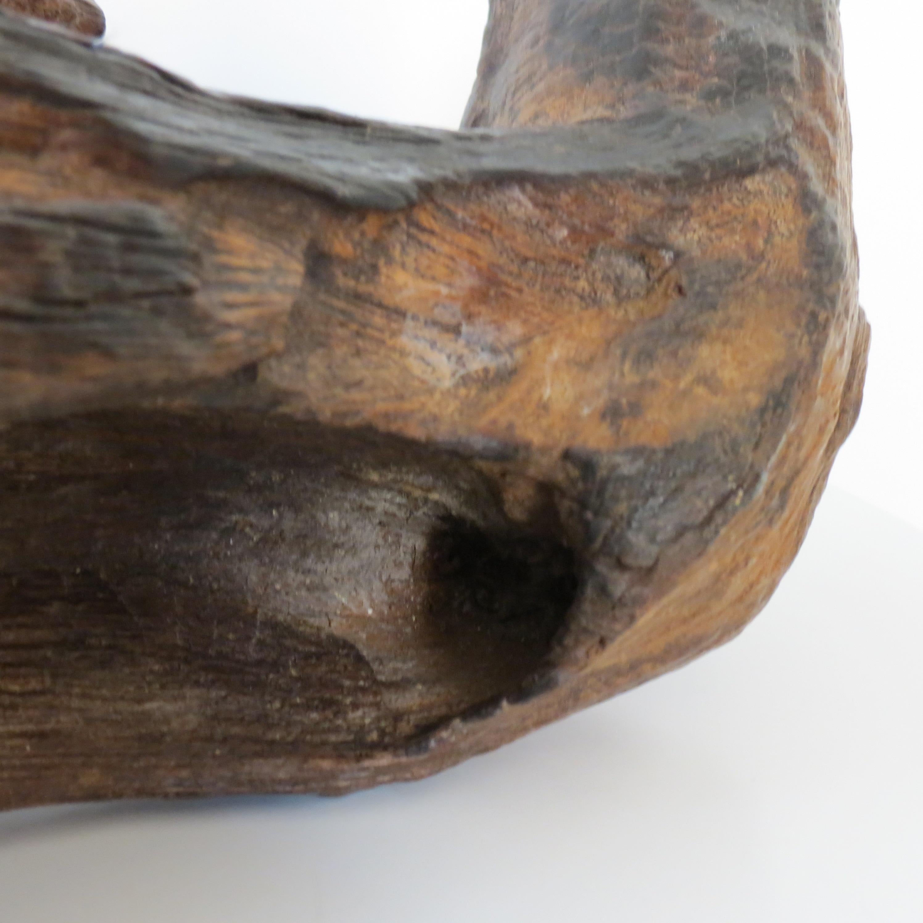 Vintage Wooden Freeform Charred Wooden Sculpture For Sale at 1stDibs