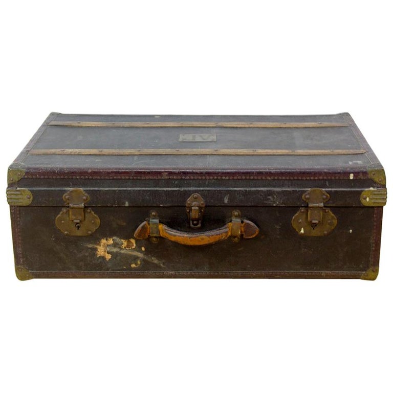 Vintage Wooden Travel Suitcase For Sale at 1stDibs