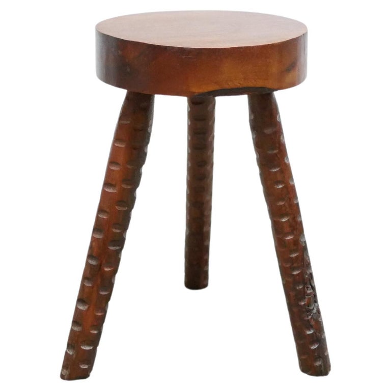 Vintage Wooden Tripod Stool For Sale at 1stDibs