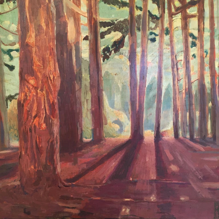 Vintage Woods Painting by Alan Healey 1970s Vintage Retro Boho Safari ...