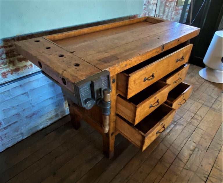 Vintage Woodworking Bench at 1stDibs