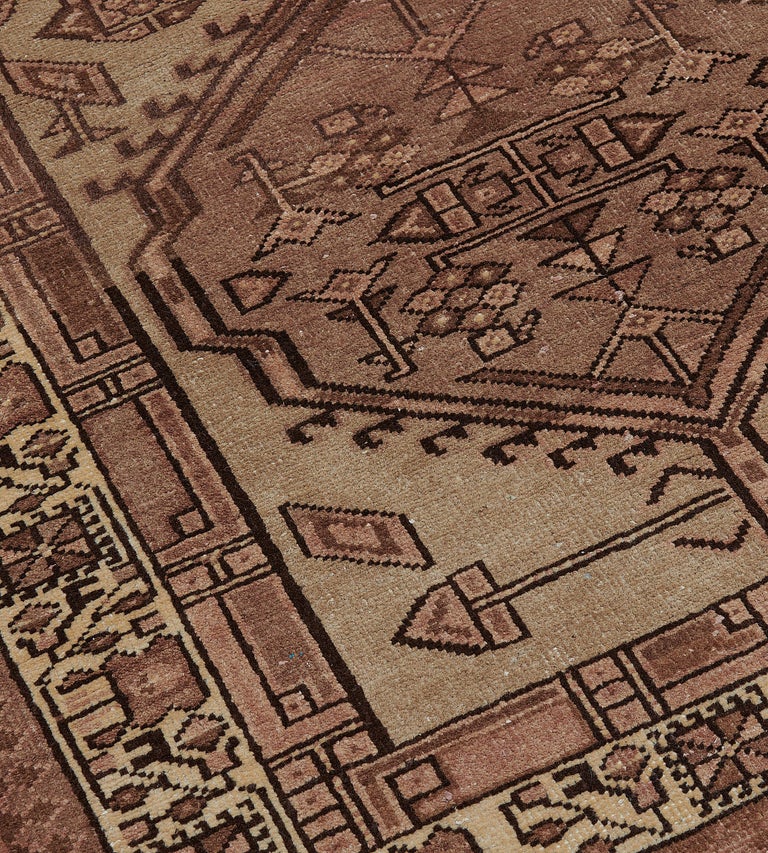 Vintage Wool Handwoven Persian Heriz Runner For Sale at 1stDibs