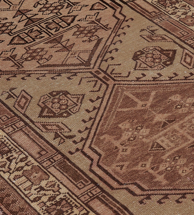 Vintage Wool Handwoven Persian Heriz Runner For Sale at 1stDibs