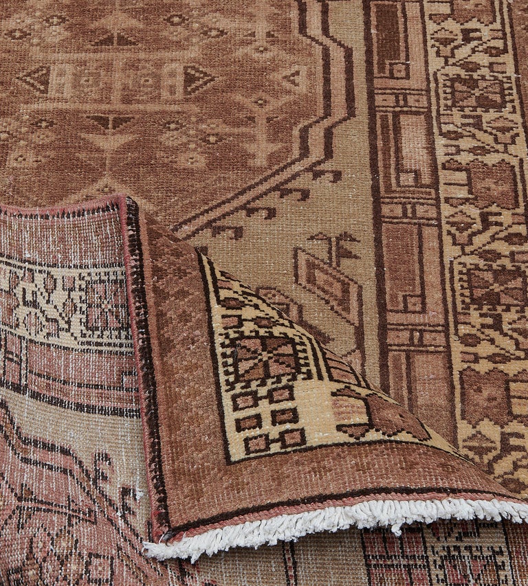 Vintage Wool Handwoven Persian Heriz Runner For Sale at 1stDibs