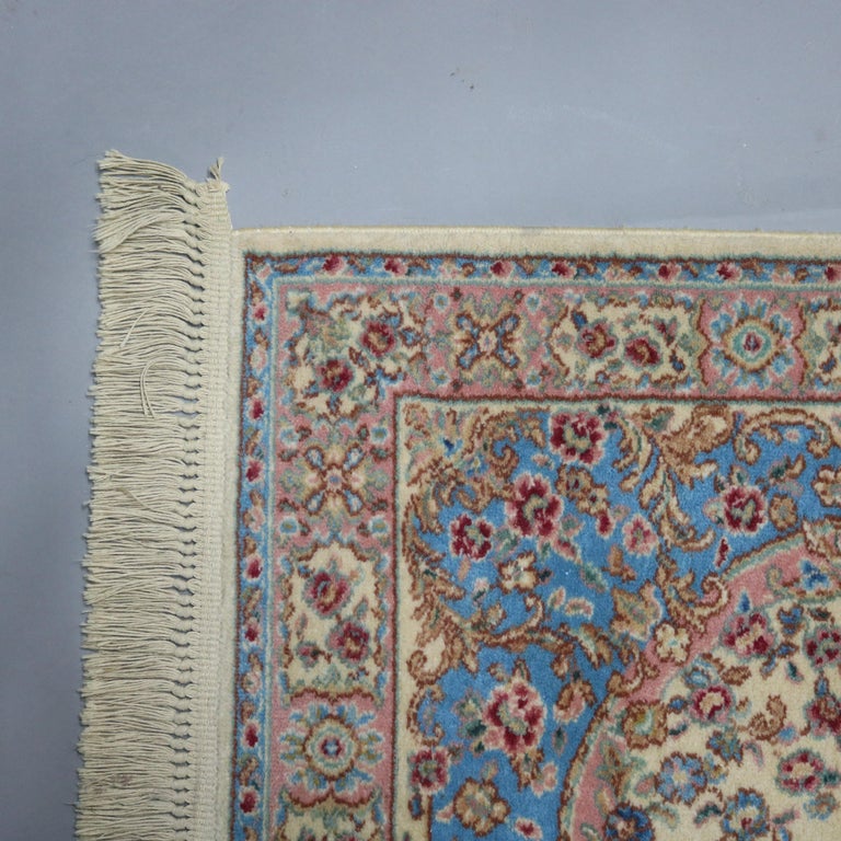 Vintage Wool Kirman Oriental Rug by Karastan, Ivory Medallion #711 ...