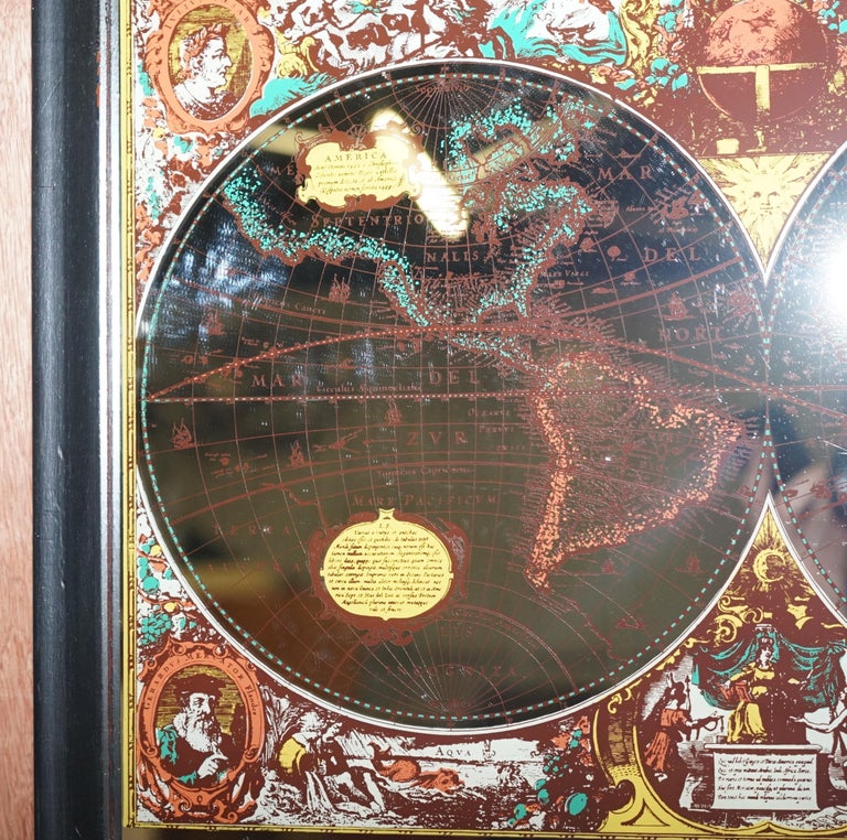 Vintage World Map Mirror Based on the Original by Johnson 1882 Military ...