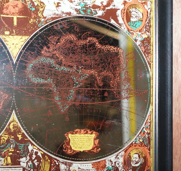 Vintage World Map Mirror Based on the Original by Johnson 1882 Military ...