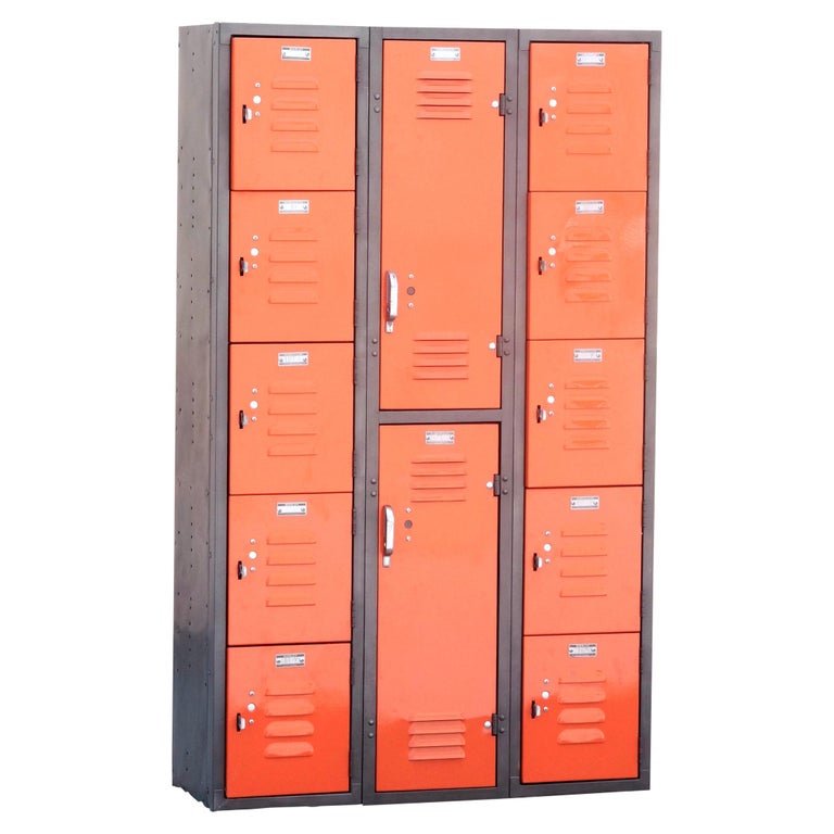 Vintage Worley Locker Unit with Multi-Door Storage, Refinished in ...