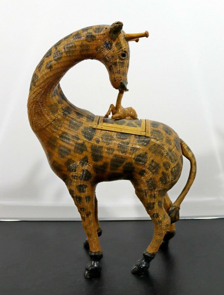 Vintage Woven Chinese Giraffe Asian Style Basket Sculpture For Sale at ...