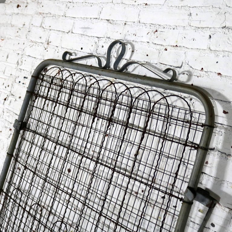 Vintage Woven Wire Cottage Style Garden Gate Patinated Galvanized Metal ...