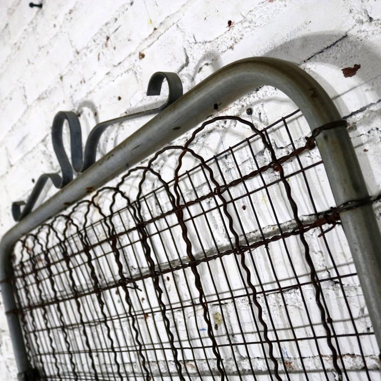 Vintage Woven Wire Cottage Style Garden Gate Patinated Galvanized Metal ...