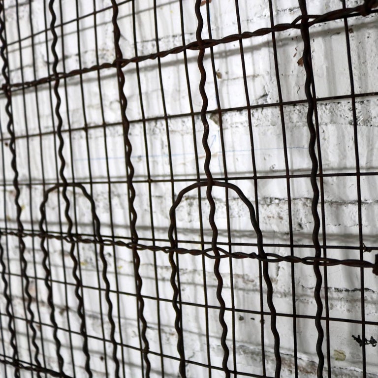 Vintage Woven Wire Cottage Style Garden Gate Patinated Galvanized Metal ...