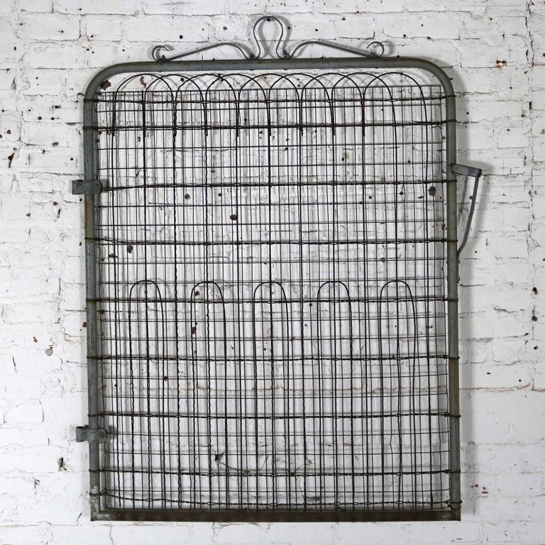 Vintage Woven Wire Cottage Style Garden Gate Patinated Galvanised Metal ...