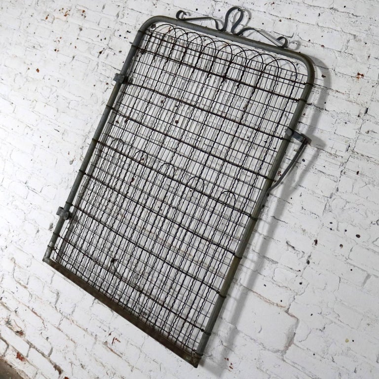 Vintage Woven Wire Cottage Style Garden Gate Patinated Galvanized Metal ...