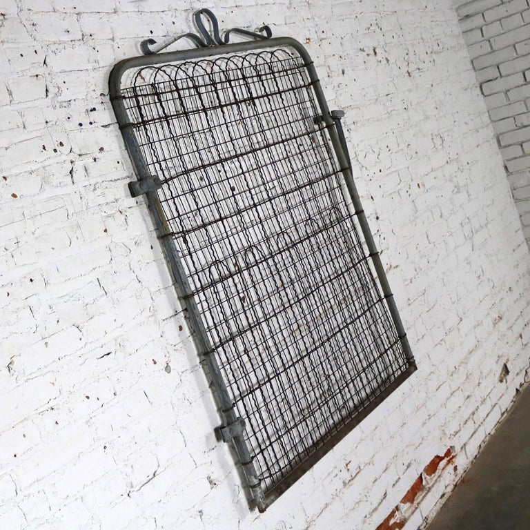 Vintage Woven Wire Cottage Style Garden Gate Patinated Galvanized Metal ...