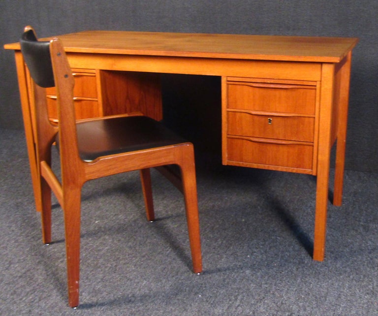 Vintage Writing Desk With Matching Chair For Sale at 1stDibs