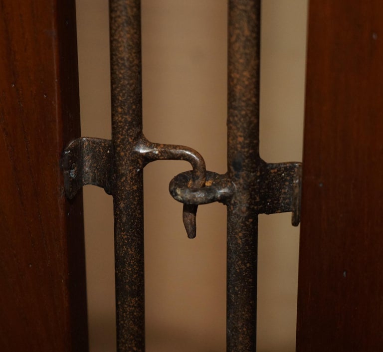 Vintage Wrought Iron, Bergere and Hardwood Triple Panel Room Divider ...