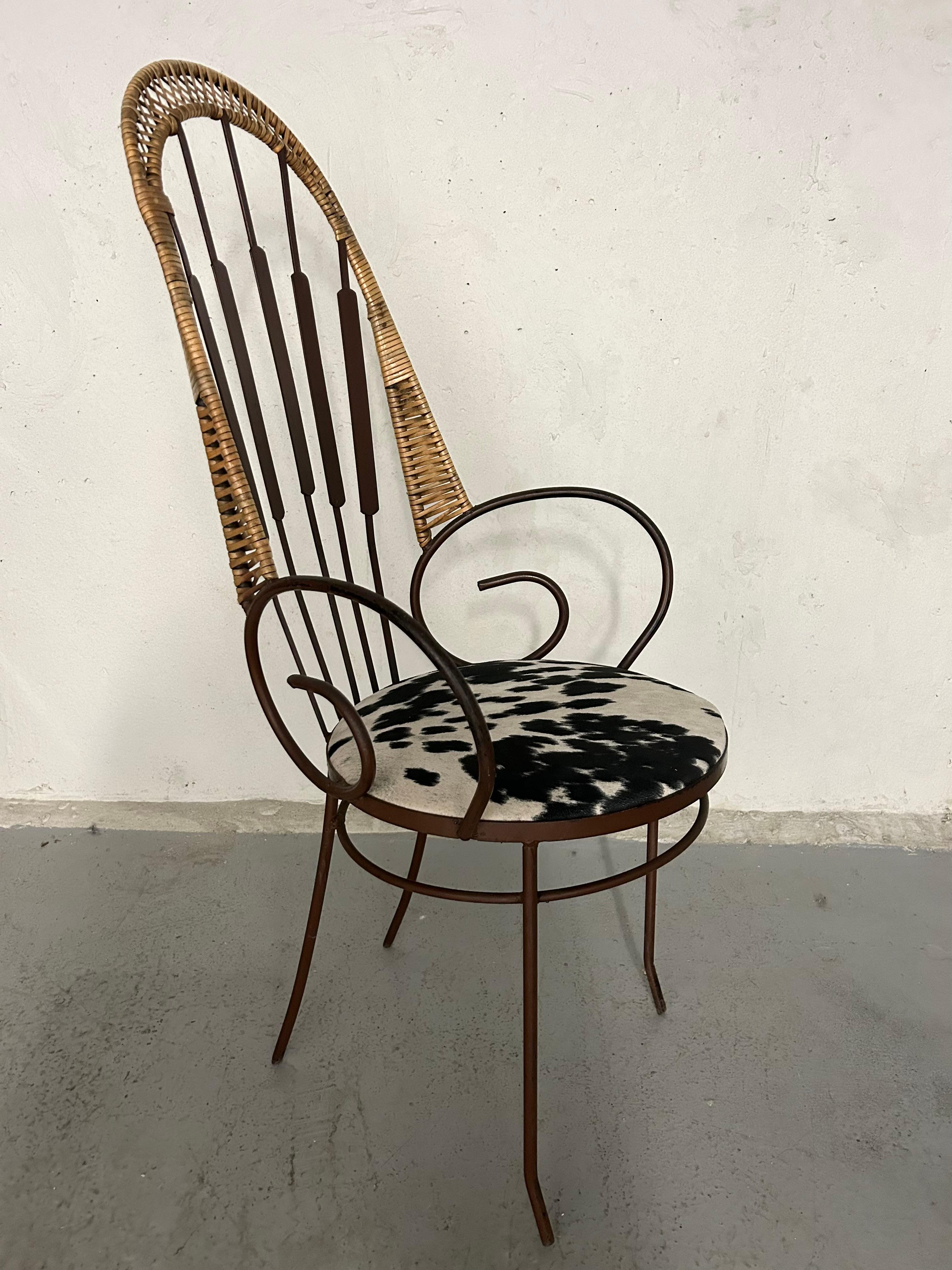 Vintage Wrought Iron Chair For Sale at 1stDibs