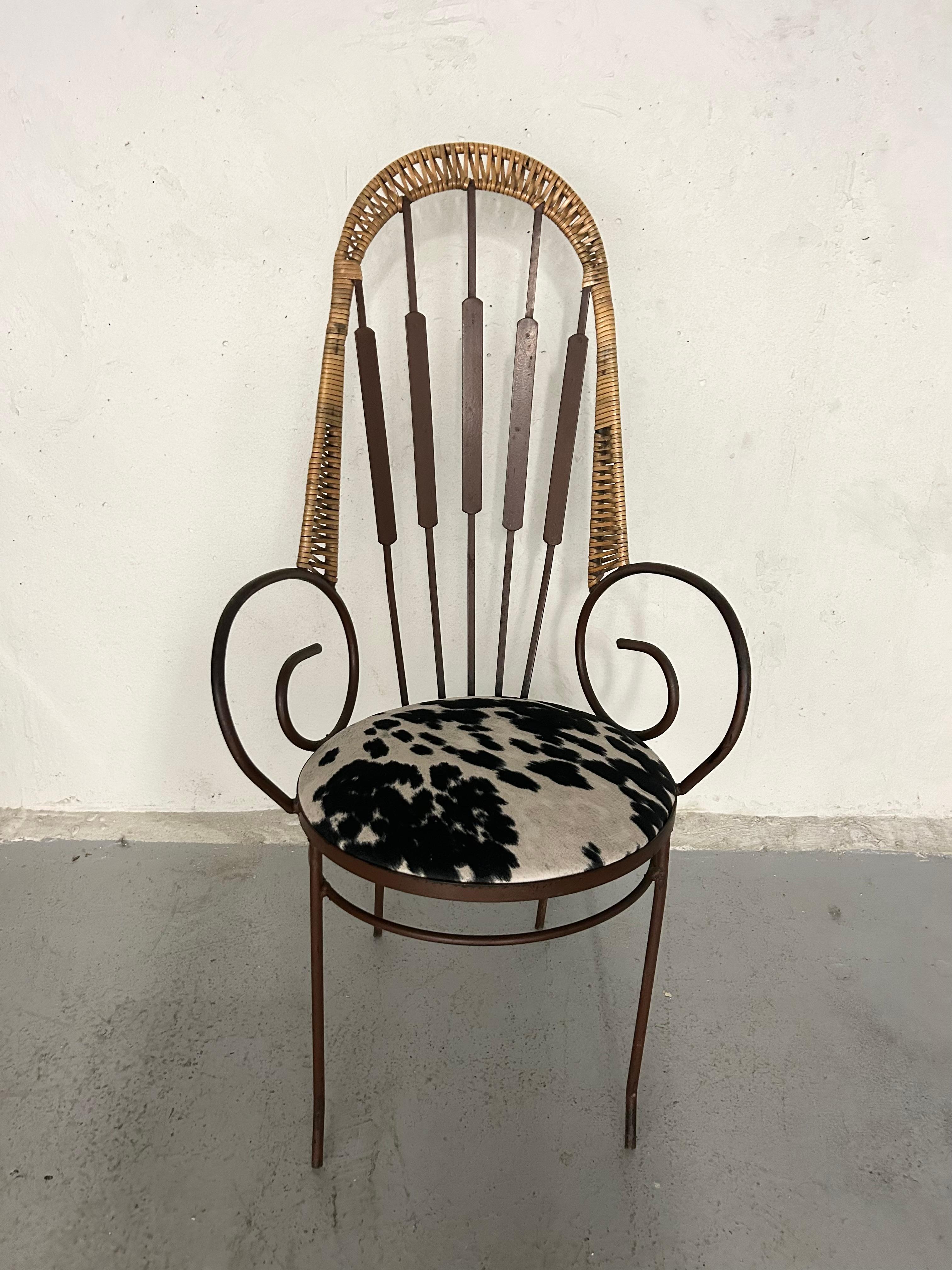 Vintage Wrought Iron Chair For Sale at 1stDibs