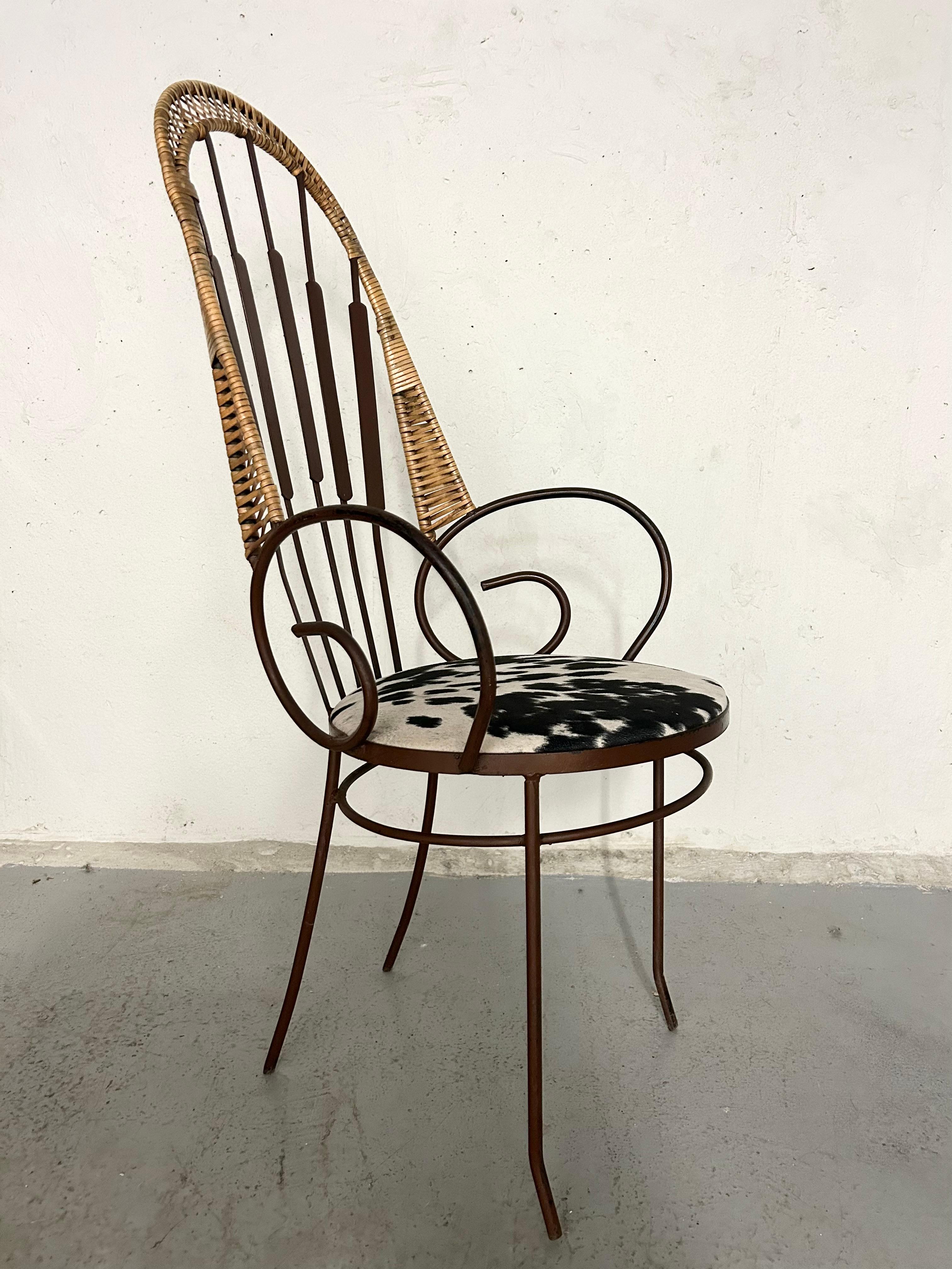 Vintage Wrought Iron Chair For Sale at 1stDibs