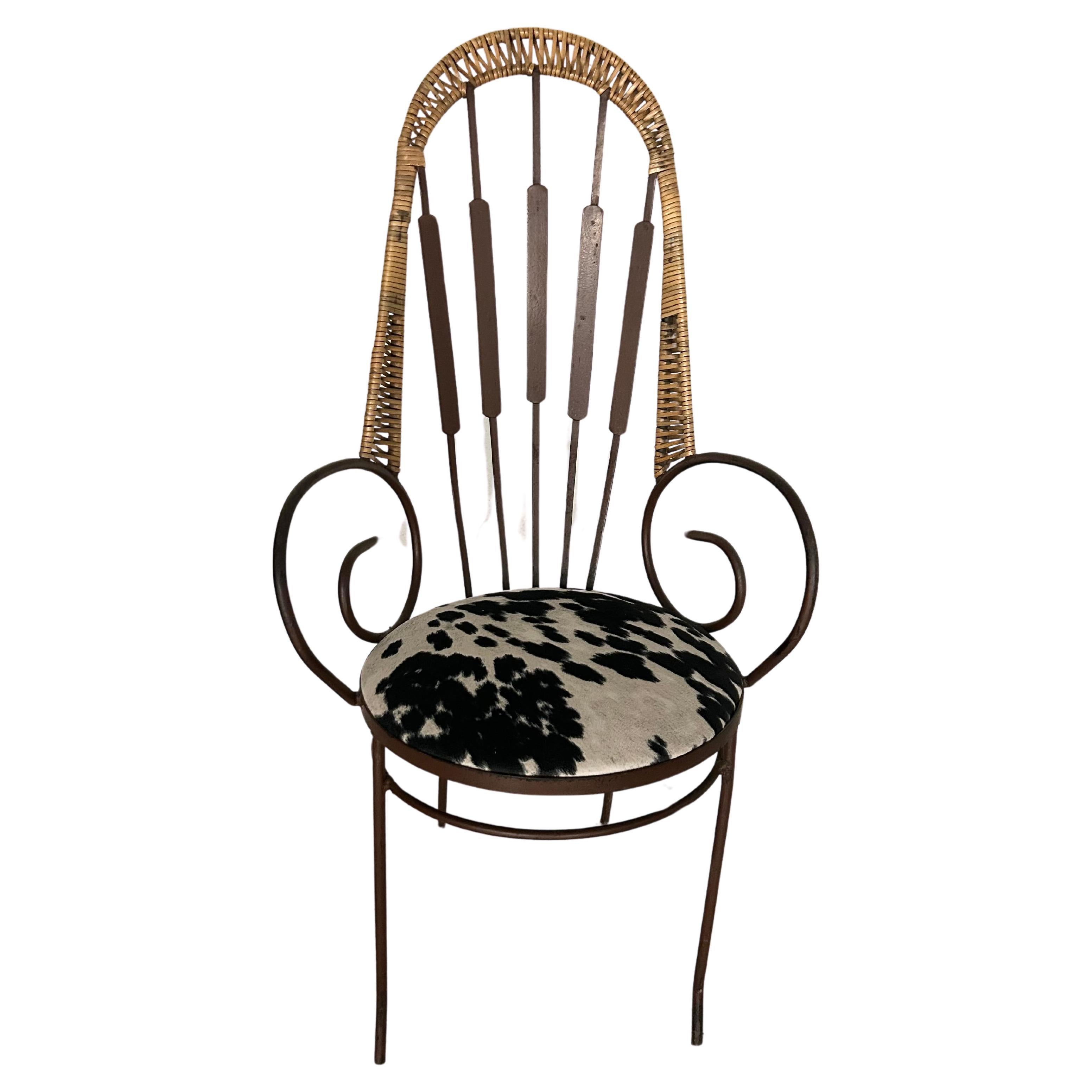 Vintage Wrought Iron Chair For Sale at 1stDibs