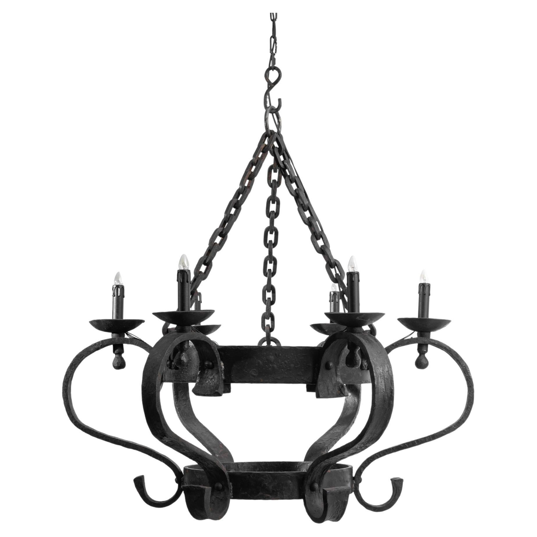 Pair of Continental Gothic Style, Four-Light Chandeliers at 1stDibs ...