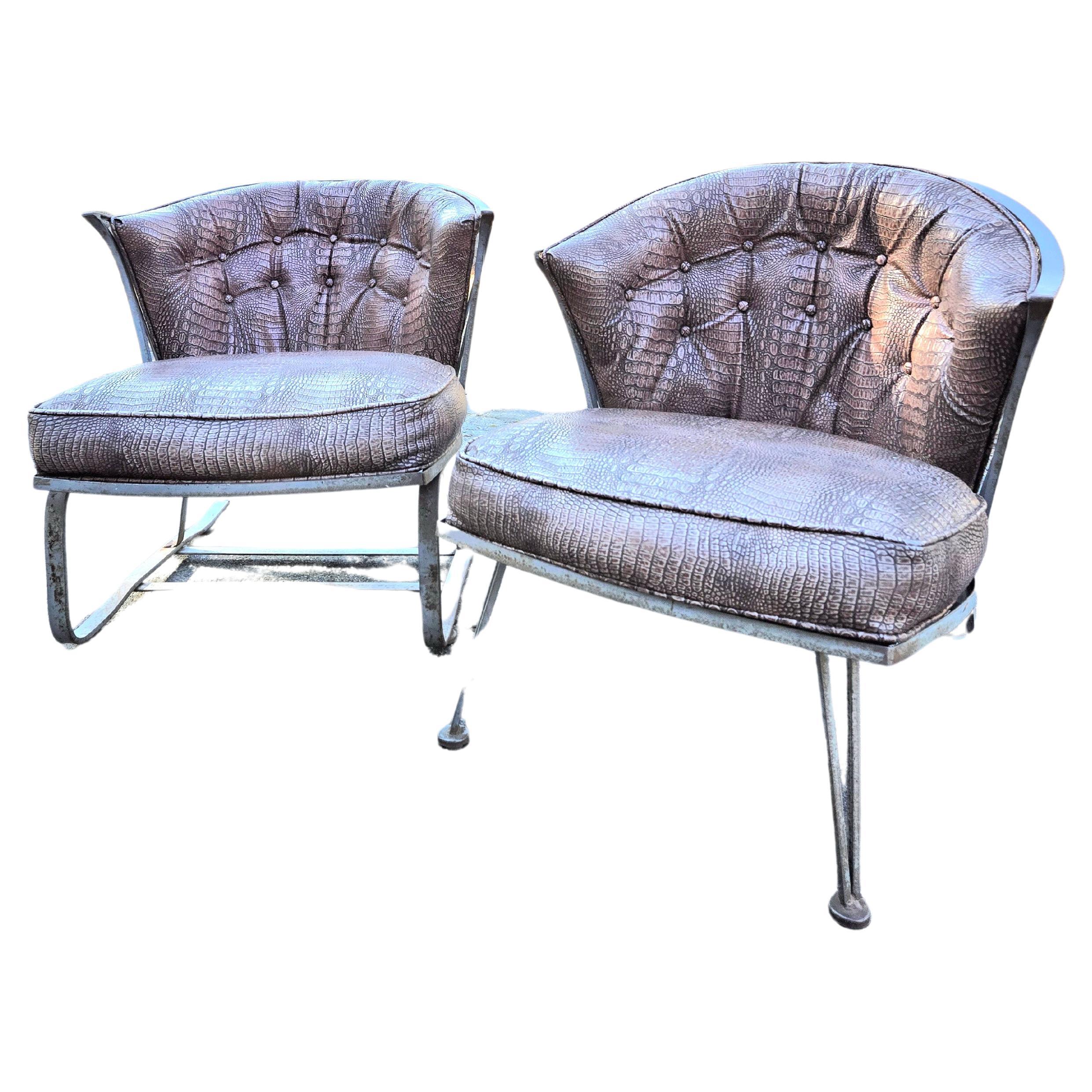 Pair of Vintage Metal Spring Chairs, Mid-Century Patio Furniture For ...