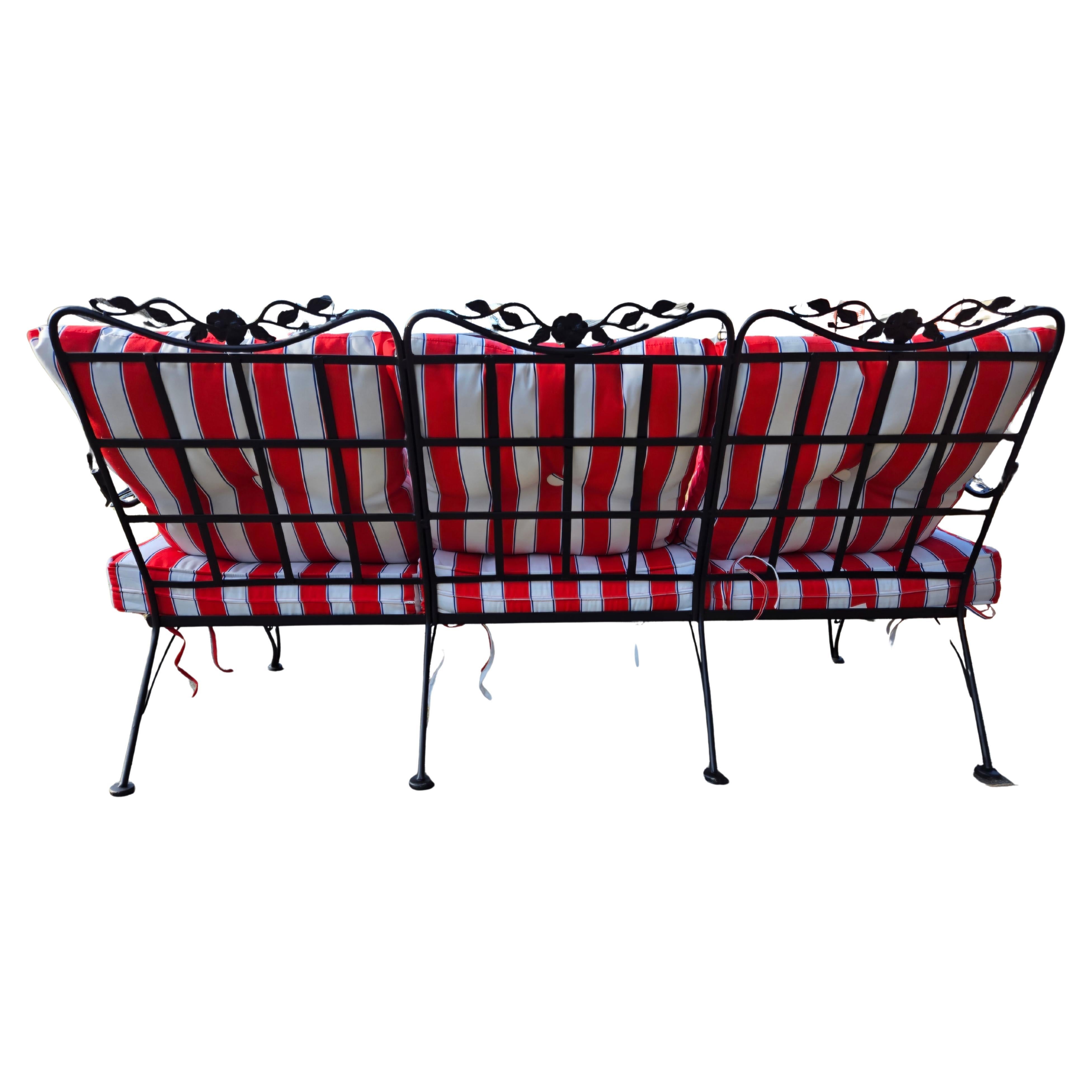 Vintage Wrought Iron Outdoor Patio Set For Sale at 1stDibs