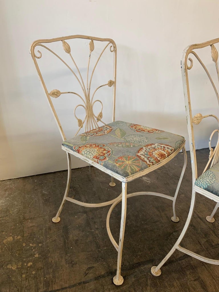 Vintage Wrought Iron Patio Chairs, Set of 4 For Sale at 1stDibs