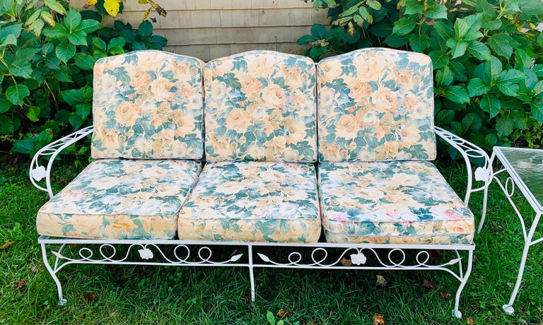 Vintage Wrought Iron Sofa Set Refinished by TVPB For Sale at 1stDibs