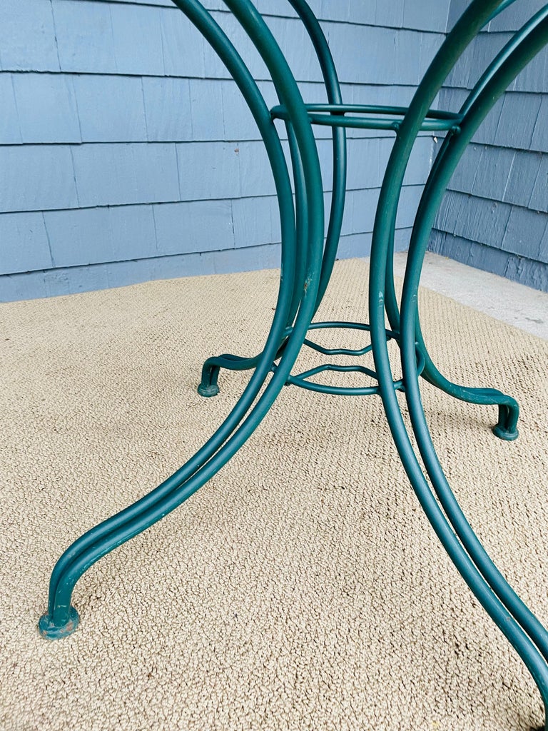 Vintage Wrought Iron Square Outdoor Patio Table For Sale at 1stDibs