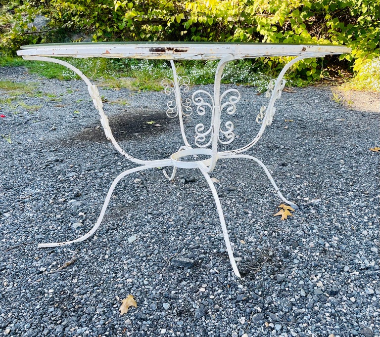 Vintage Wrought Iron Table Salterini Scroll For Sale at 1stDibs