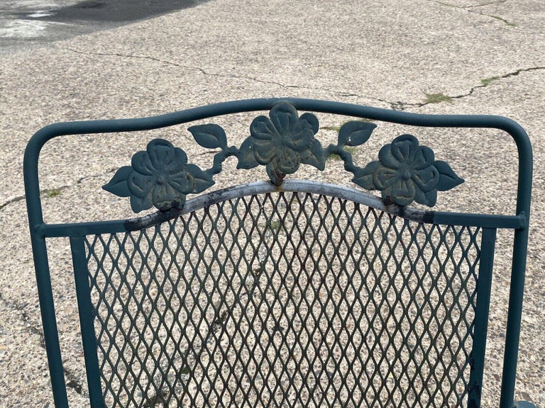 Vintage Wrought Iron Victorian Style Green Garden Patio Rocker Rocking ...