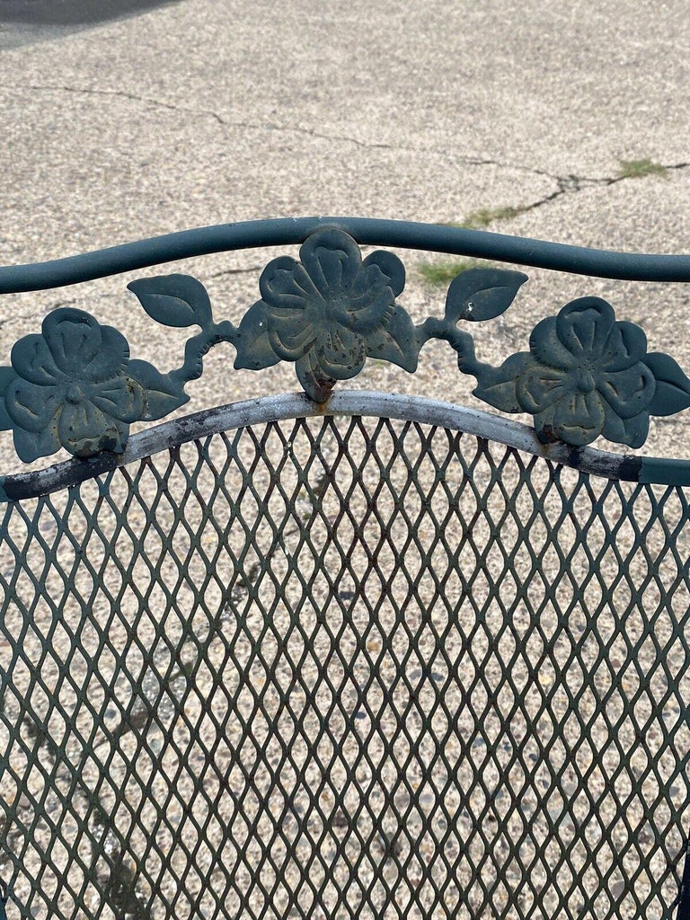 Vintage Wrought Iron Victorian Style Green Garden Patio Rocker Rocking ...