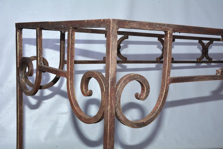 Vintage Wrought Iron with Gold Gilt Finish Console Table or Server Base ...